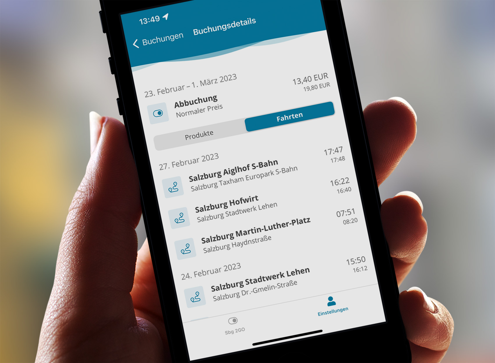 2GO-App: Mit einem Wisch einchecken und einfach losfahren.